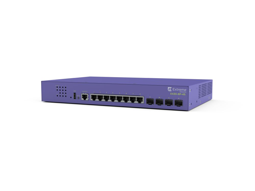 Extreme X435-8P-4S 8 port 10/100/1000BASE-T PoE+ half 4x1/2.5G ...